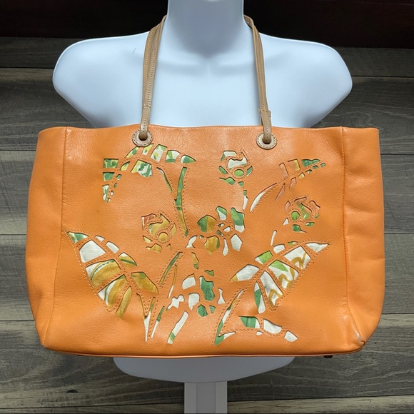Sharif | Bags | Marc Marc By Sharif Orange Purse With Green And White ...